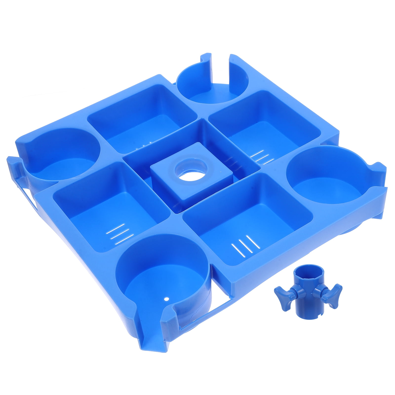 MLINS Patio Umbrella Table Tray Swimming Pool Picnic Cup Holder Blue ...