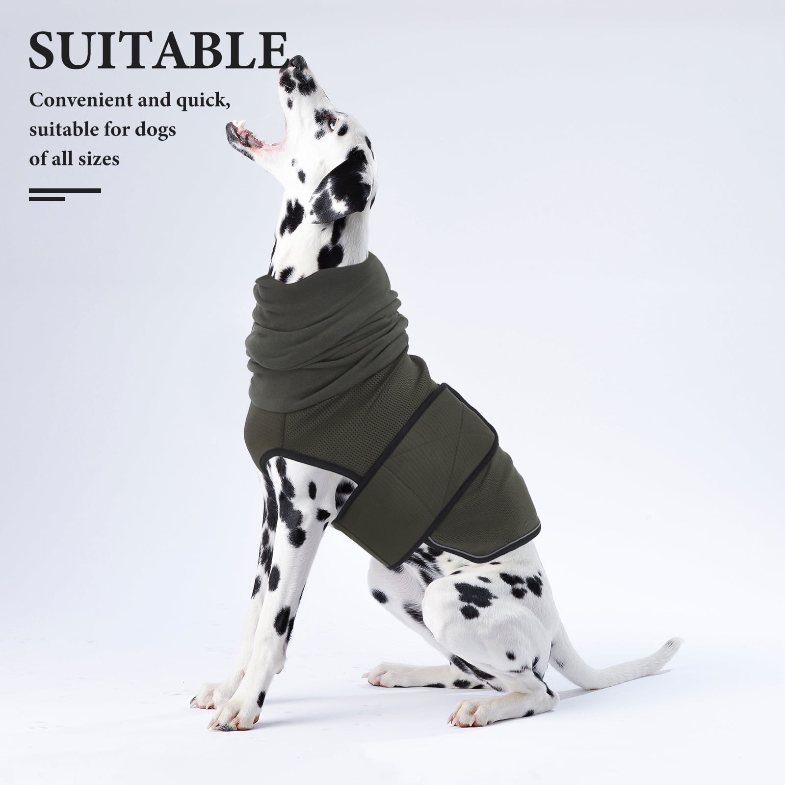 MLINS Pet Anxiety Vest Calming Jacket with Hoodie Soft Dog Ears Cover ...