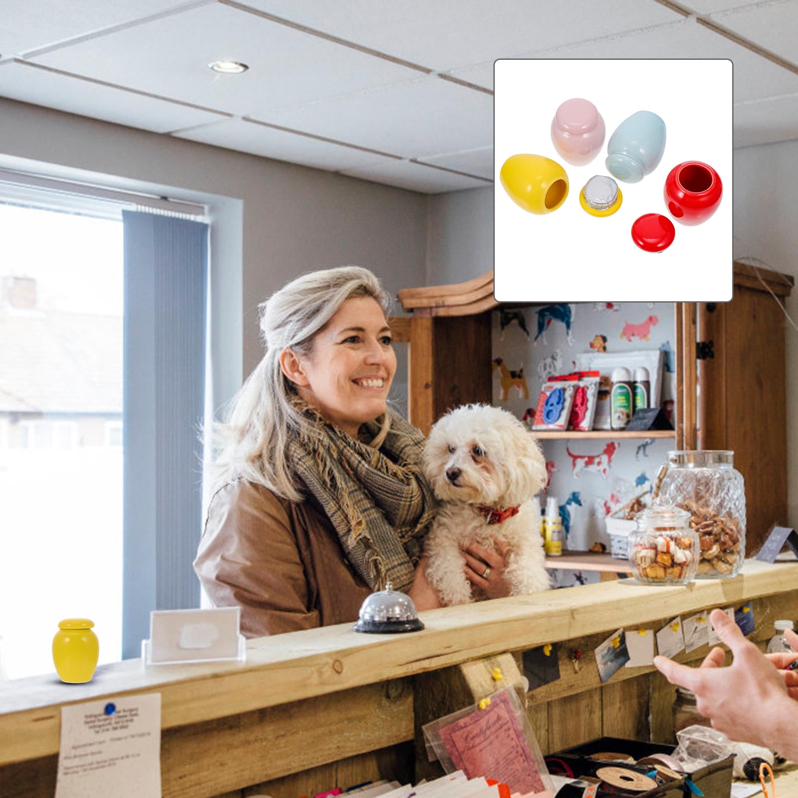 MLINS Pet Memorial Pet Urn Set Animal Ashes Storage Pet Urn Jar Mother ...