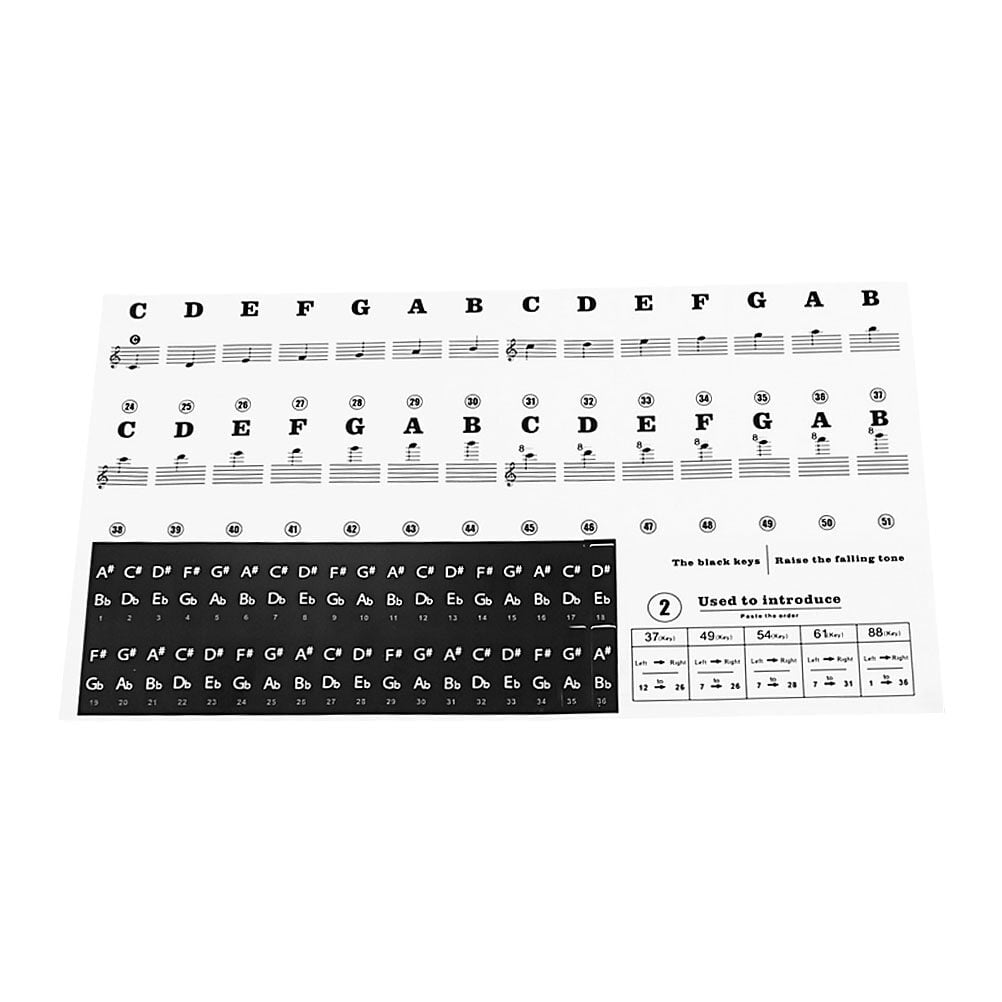 MLINS Piano Stickers for 37/49/54/61/88 Key Keyboards Transparent and ...