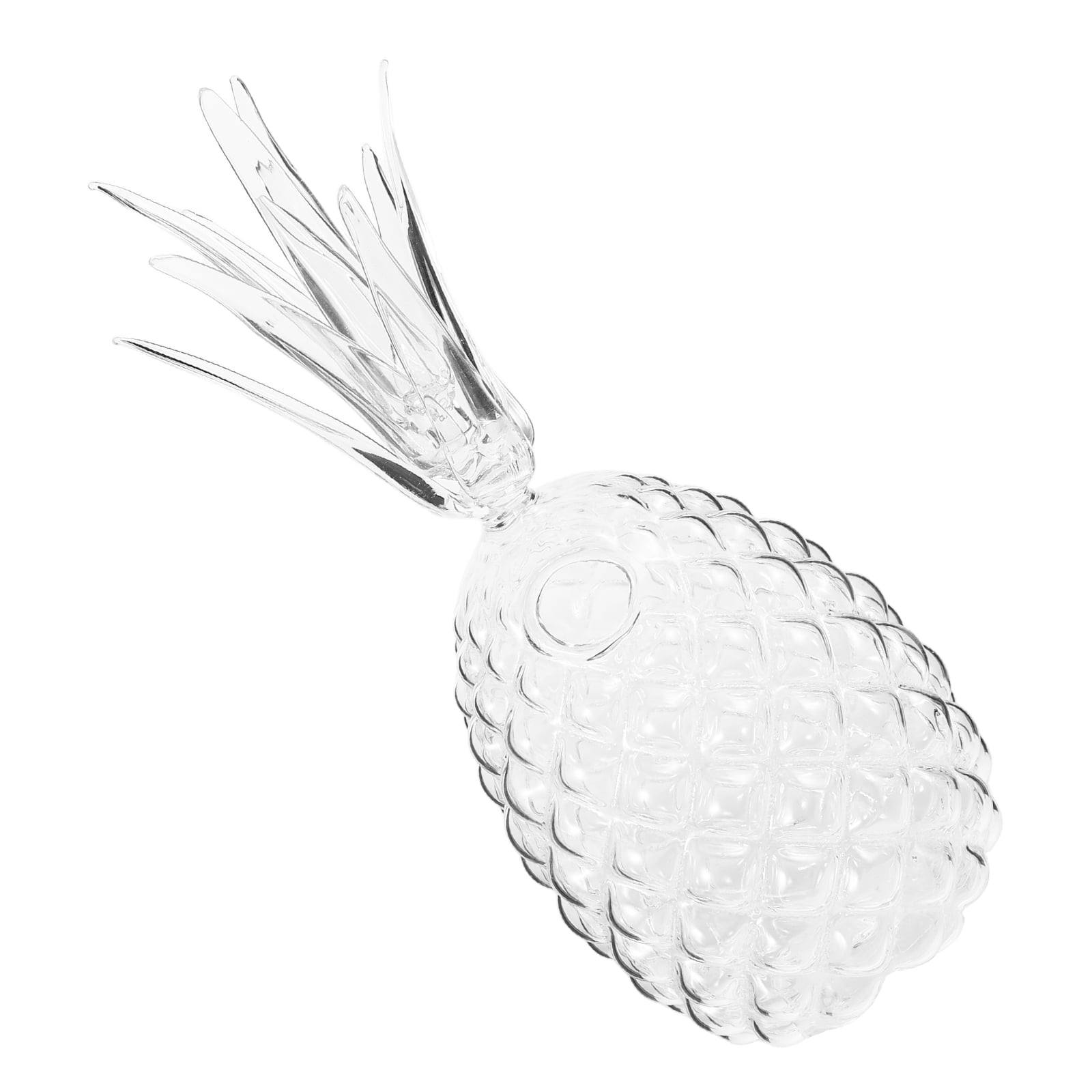 MLINS Pineapple Shaped Glass Drinking Cup with Straw Transparent ...