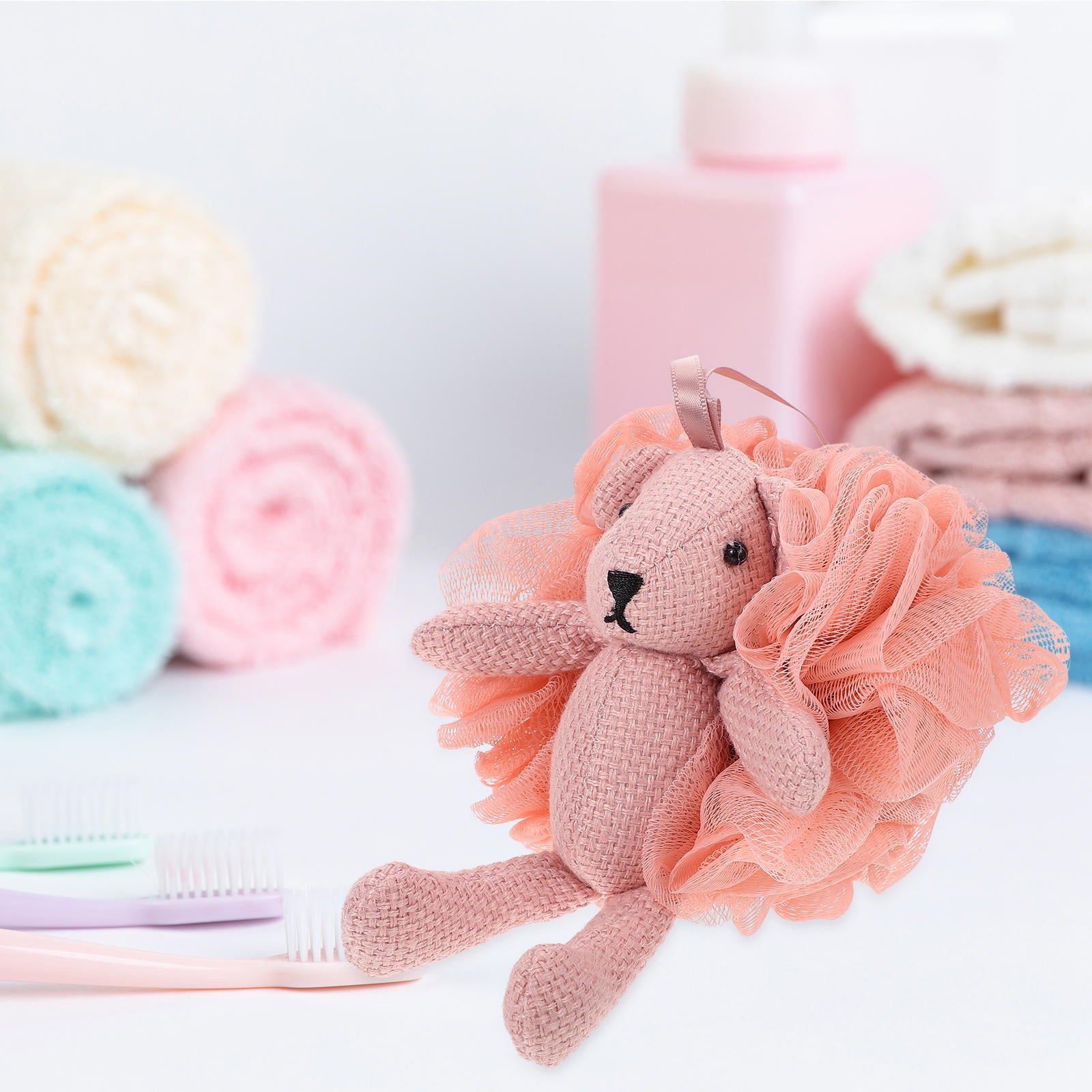 MLINS Pink Cartoon Animal Design Bath Ball Shower Loofah for Bathing ...