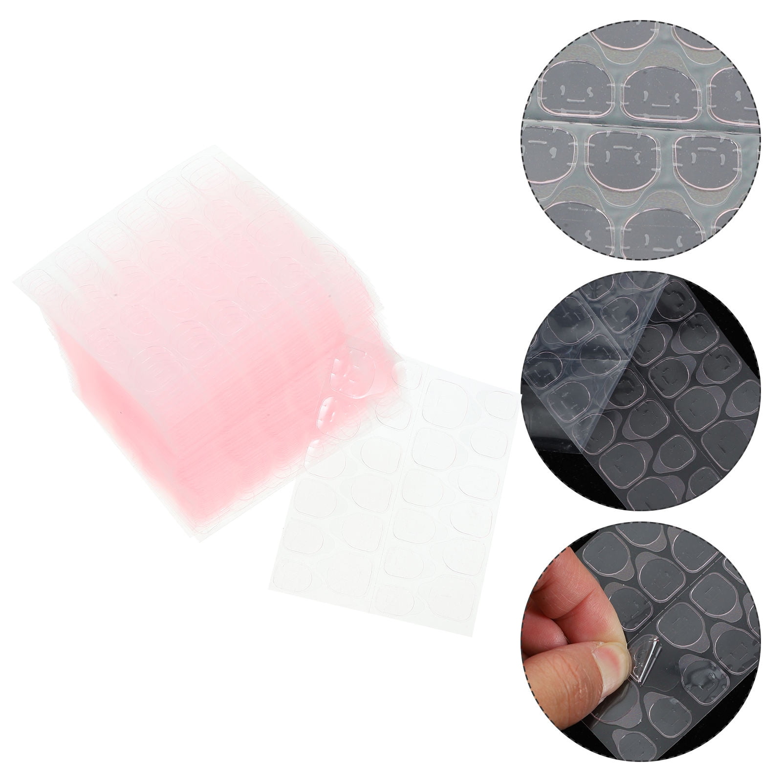 MLINS Pink Gel Toe Nail Stickers for Manicure Use Press On Adhesive ...