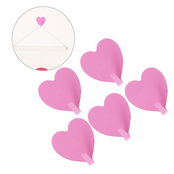 MLINS Pink Heart Shaped Stainless Steel Wall Hooks for Home Office with ...