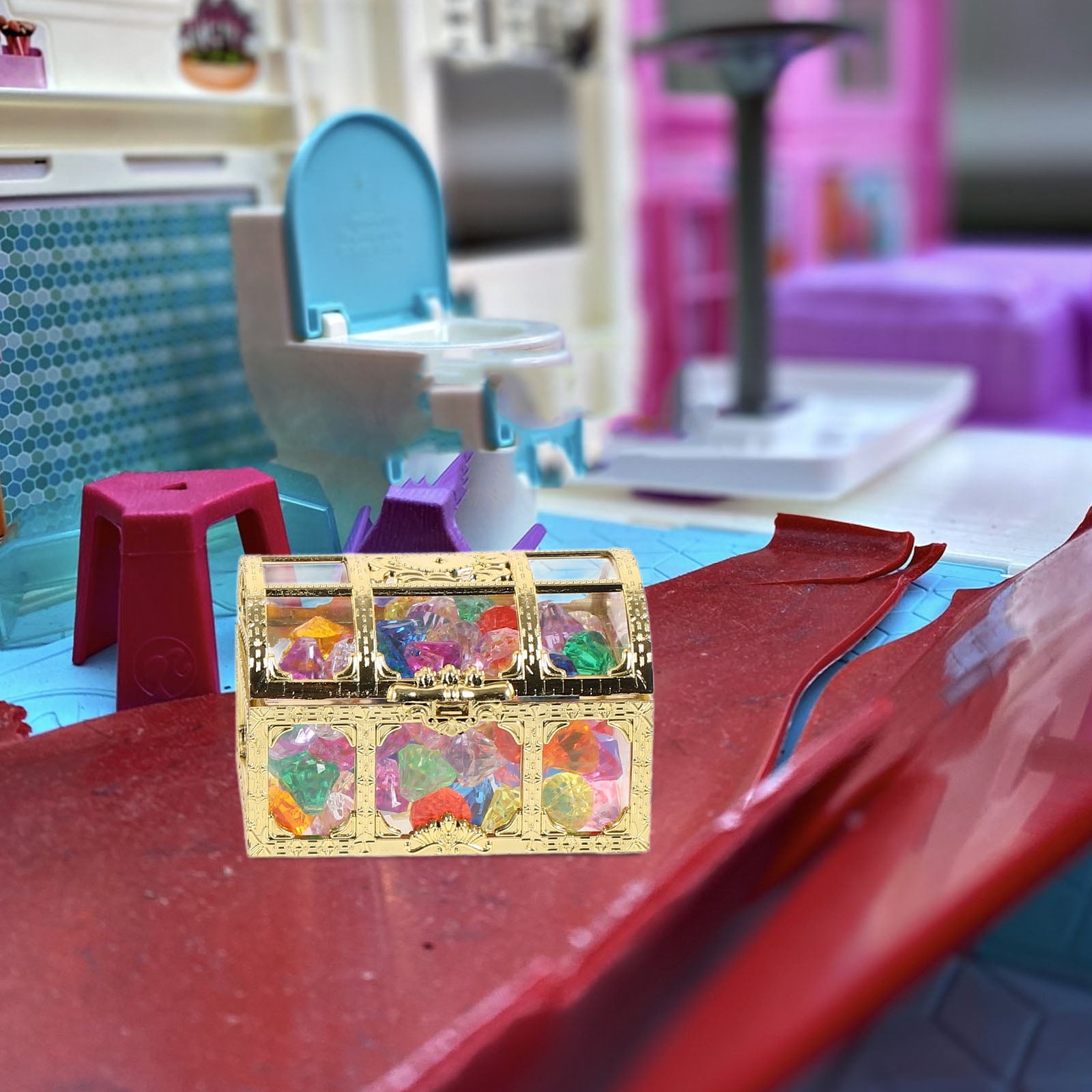 MLINS Pirate Treasure Chest for Storage Use Made of Acrylic and Plastic ...