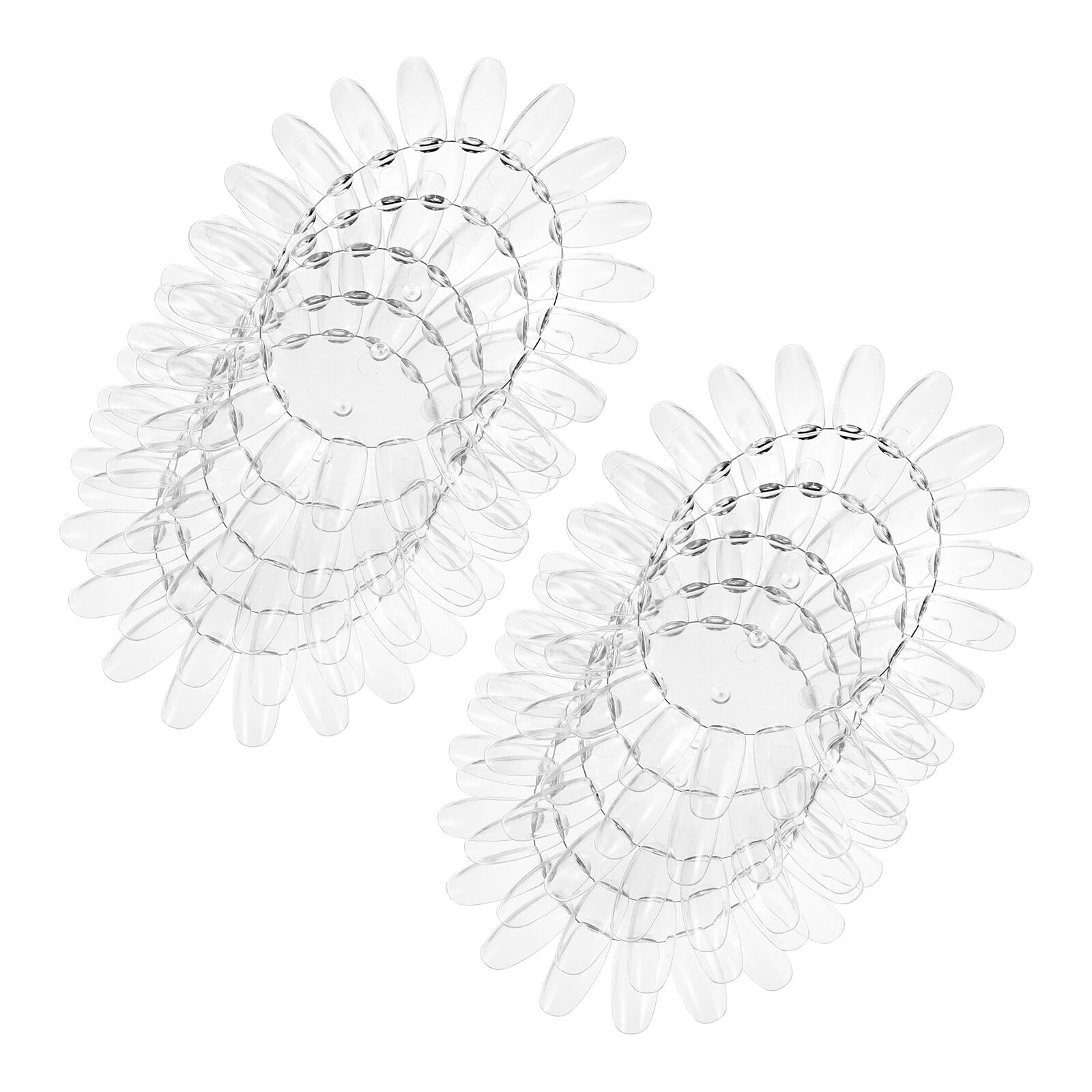 MLINS Pixnor Acrylic Clear Display Nails Round Nail Art Tips Practice ...