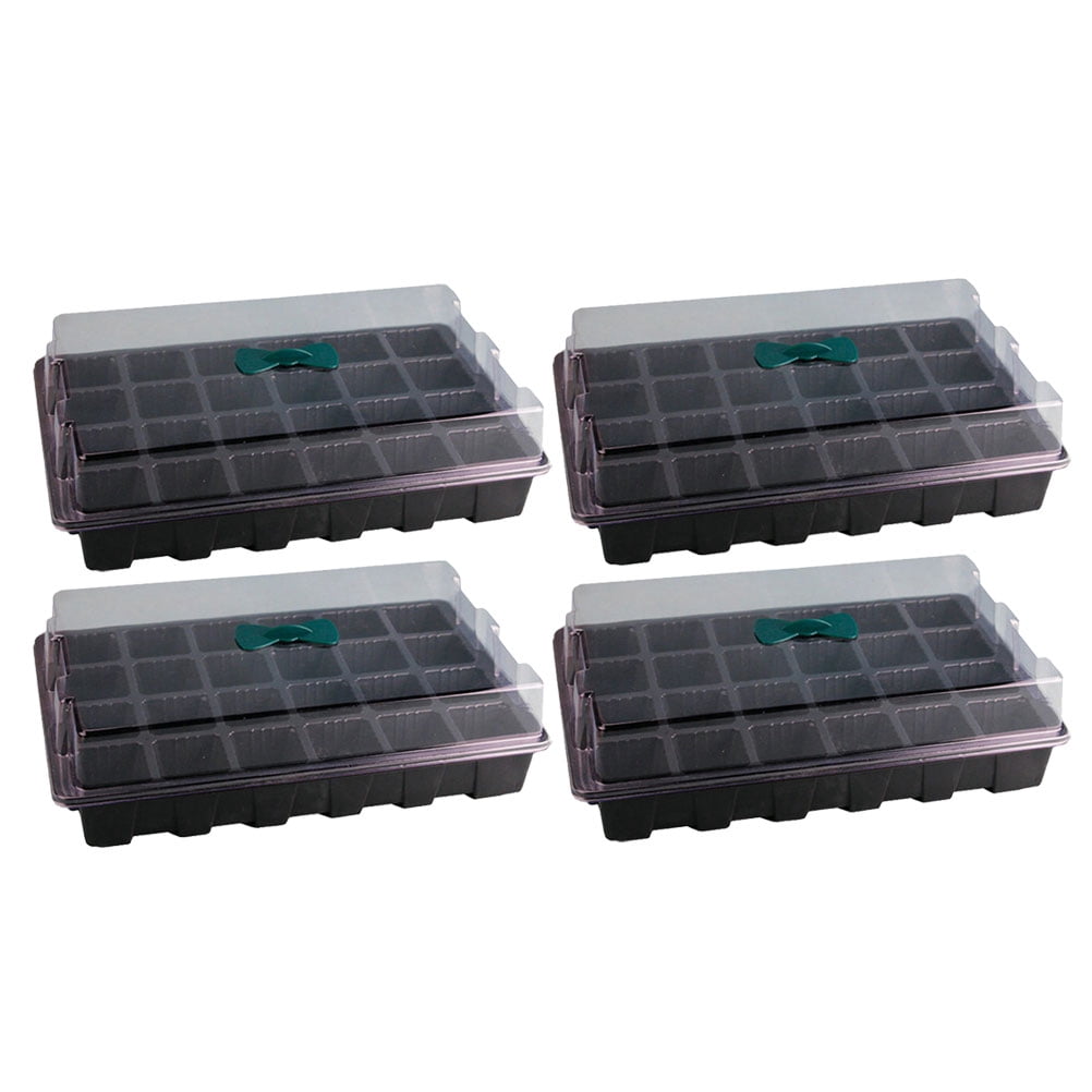MLINS Plant Germination Tray with Transparent Lid for Seedling in Black ...