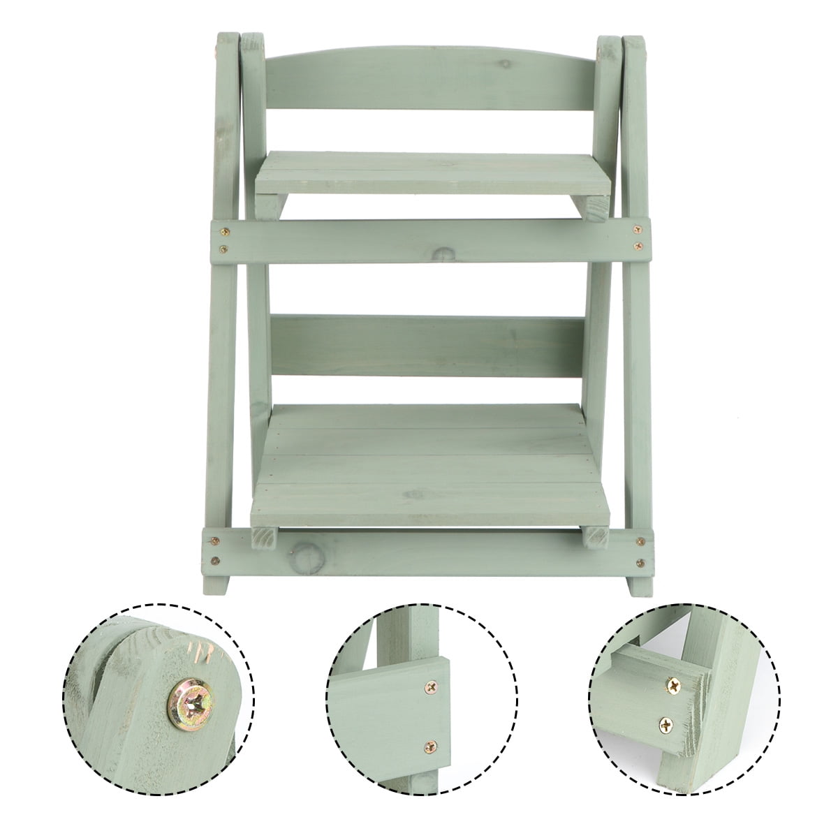 MLINS Plant Shelf Indoor Stand Retro Style Solid Wood Flower Pot ...