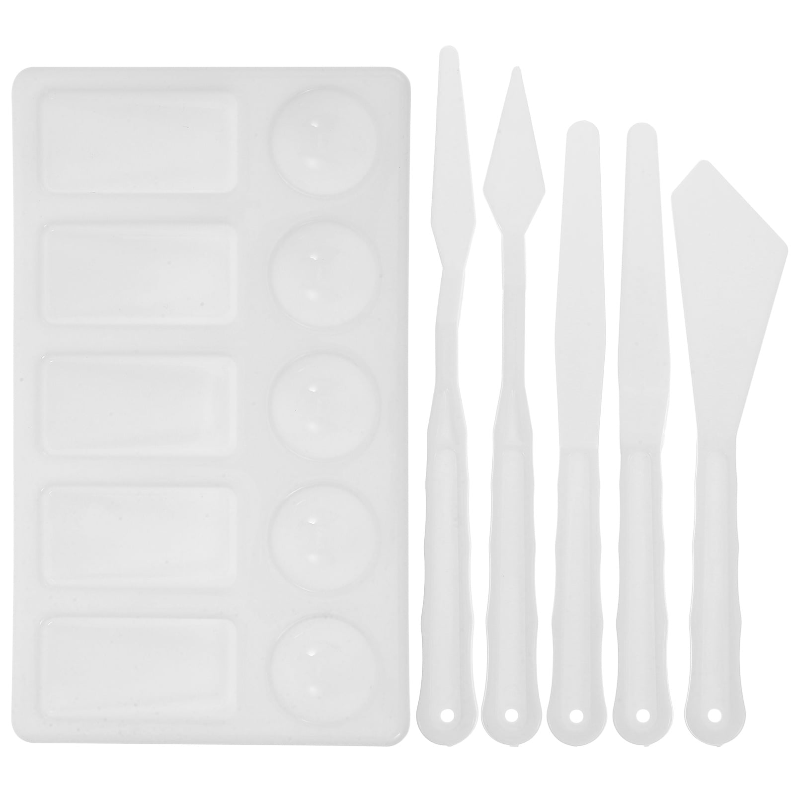 MLINS Plastic Artist Paint Palette Tray and Painting Scraper Set ...