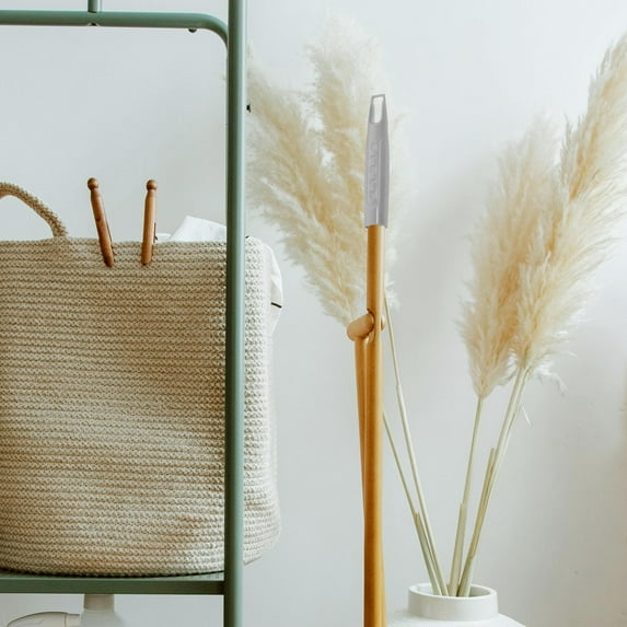 MLINS Plastic Broom Handle for Home in Grey with Ergonomic Grip and ...