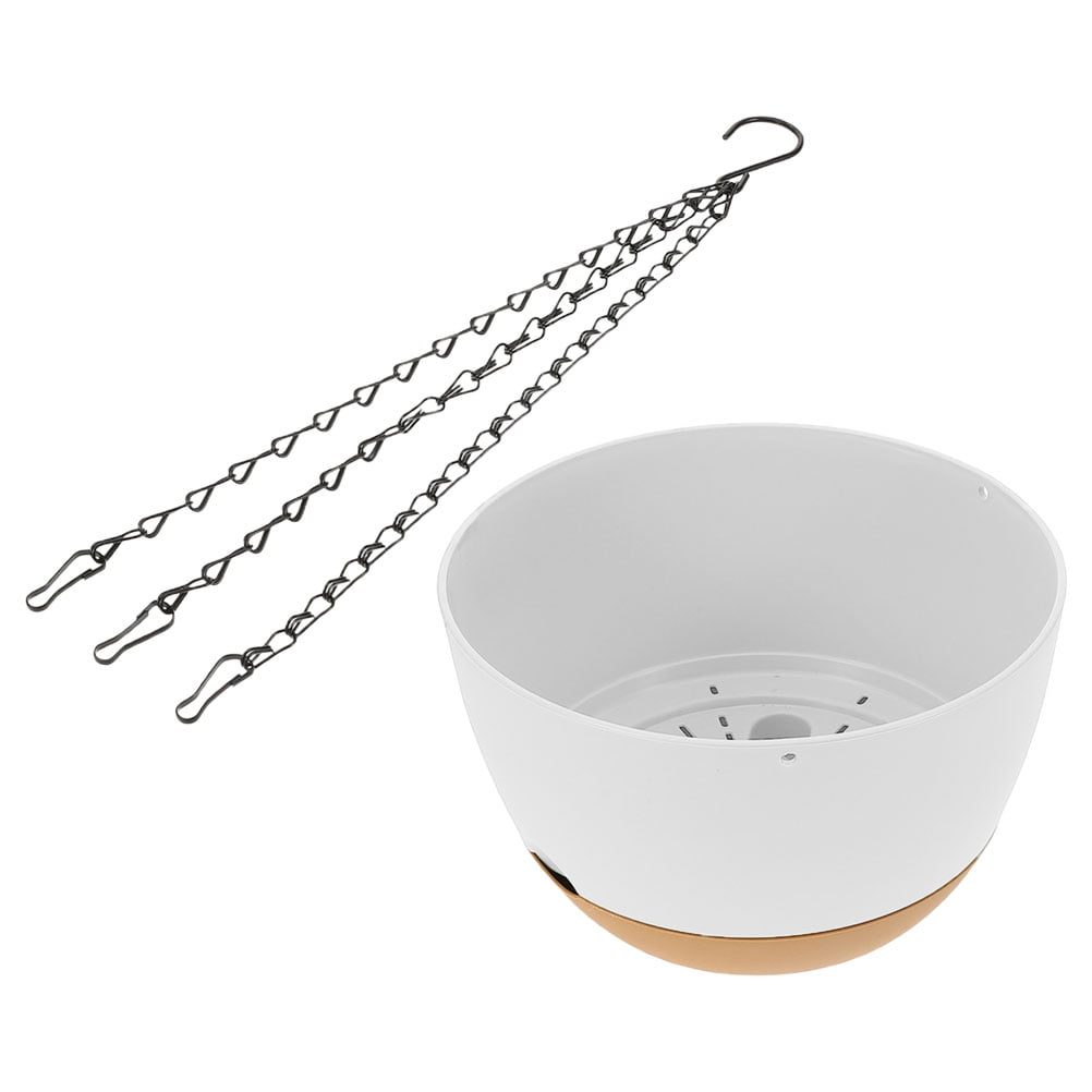 MLINS Plastic Hanging Pot Hanging Chain Basket for Outdoor Indoor Plant ...
