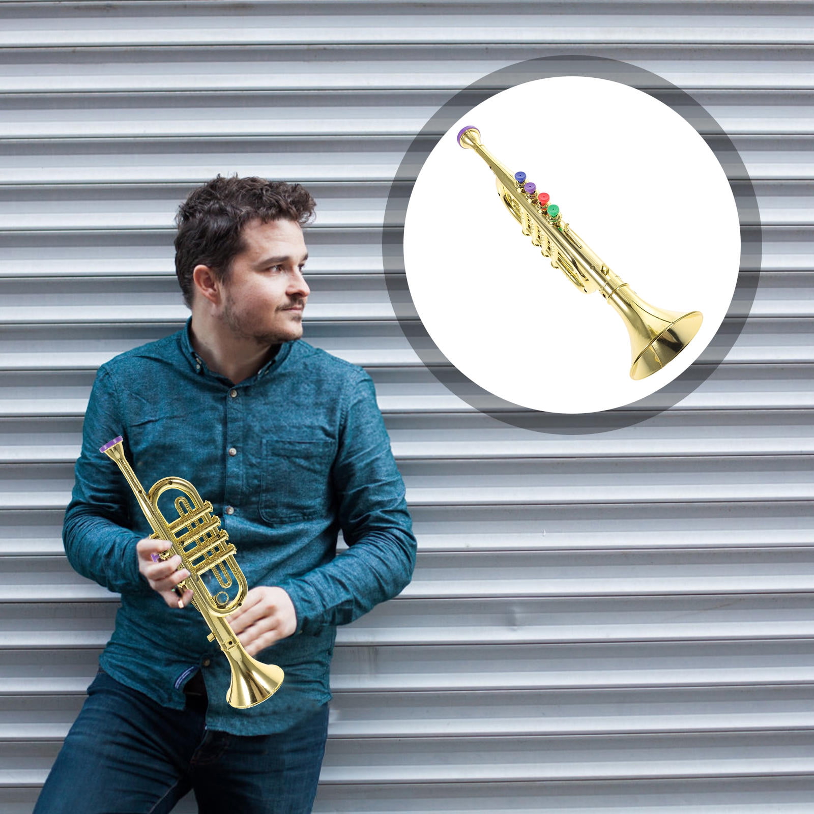 MLINS Plastic Small Toys Musical Instruments Trombone for Children ...