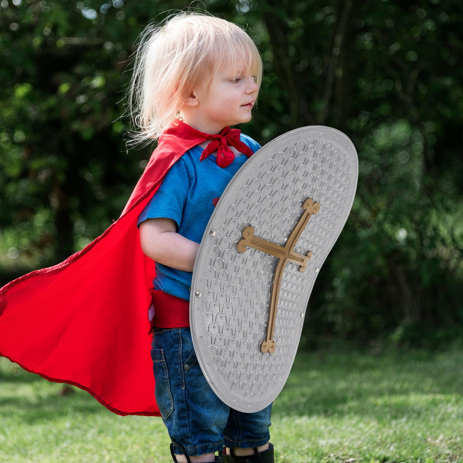 MLINS Plastic Toy Armor Set with Shield Helmet and Sword for Kids ...