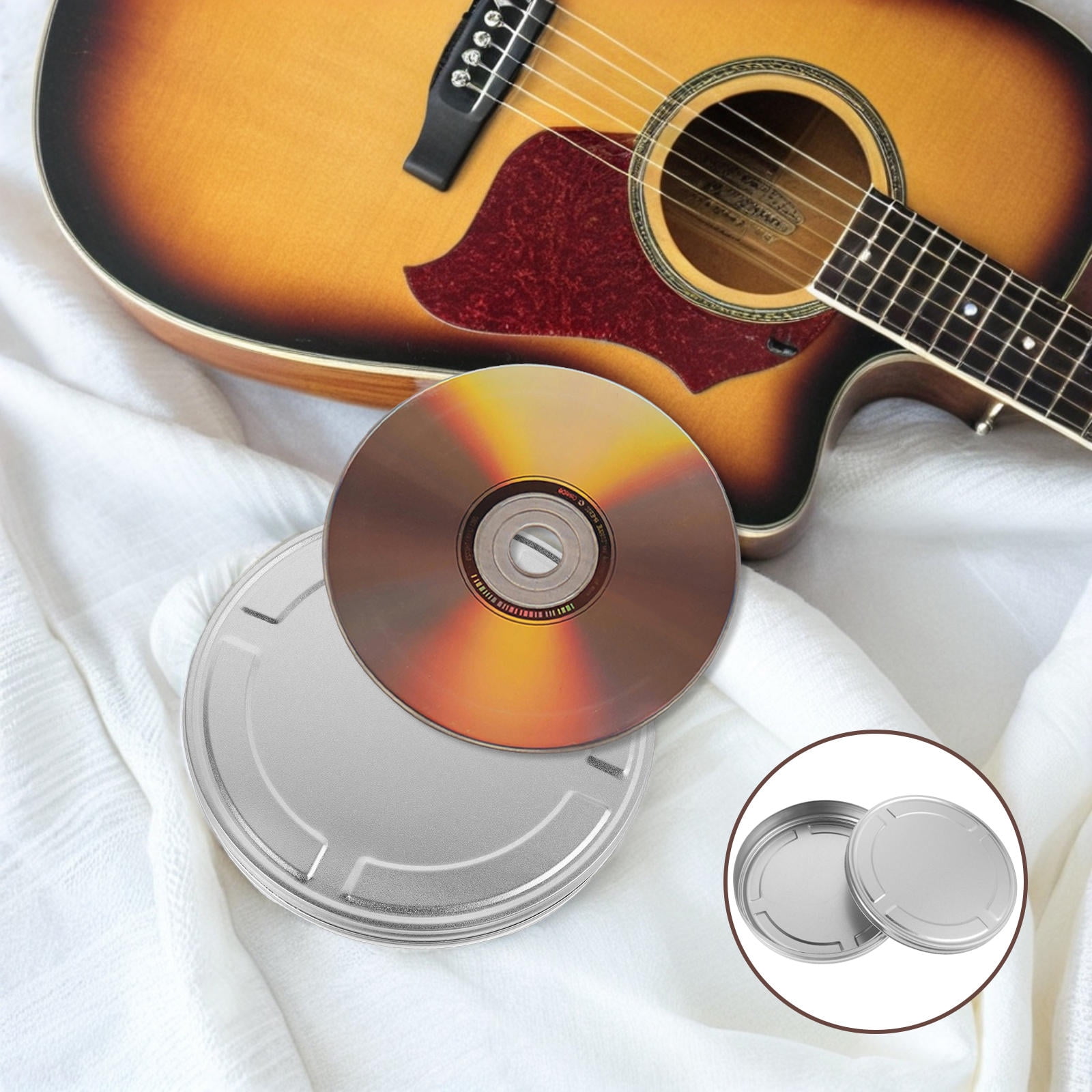 MLINS Portable Metal Dvd Storage Case Round Design Blank Dvd Cases Dvd ...