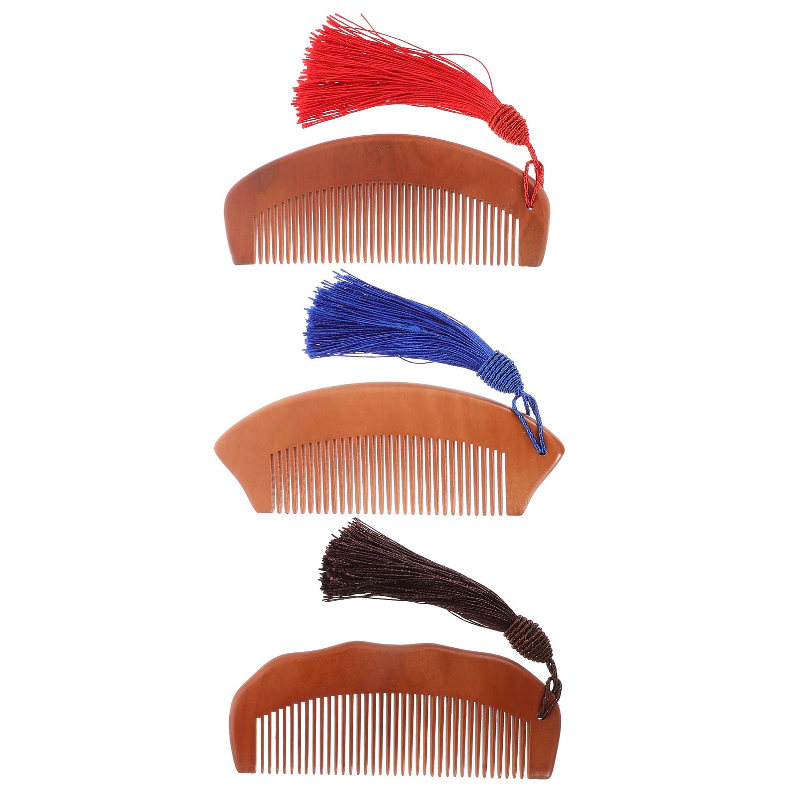 MLINS Portable Peach Wood Comb with Fine Tooth Design for Various Hair ...