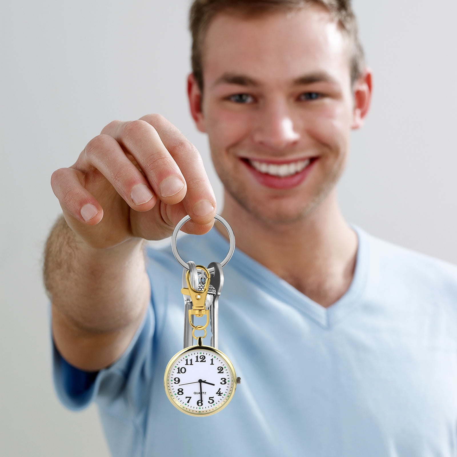 MLINS Portable Unisex Watch Pocket Watch with Key Buckle Pocket Watch ...