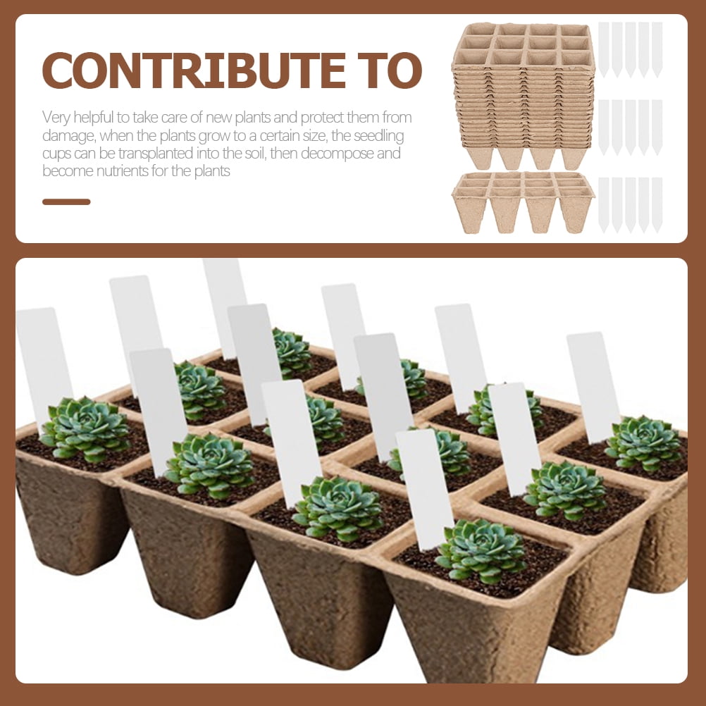 MLINS Pots Seedling Start Tray Nutrient Cups for Plants 16X11.5X5CM ...