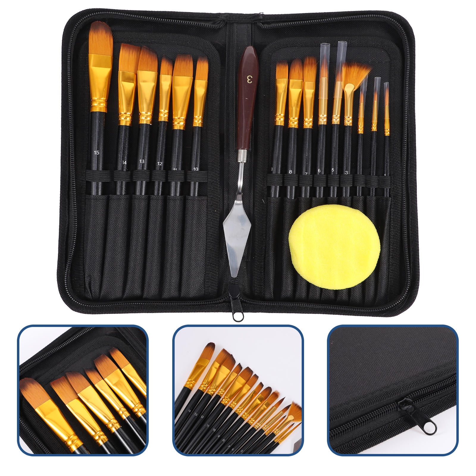 MLINS Professional Painting Brushes with Nylon Hair for Watercolor Art ...