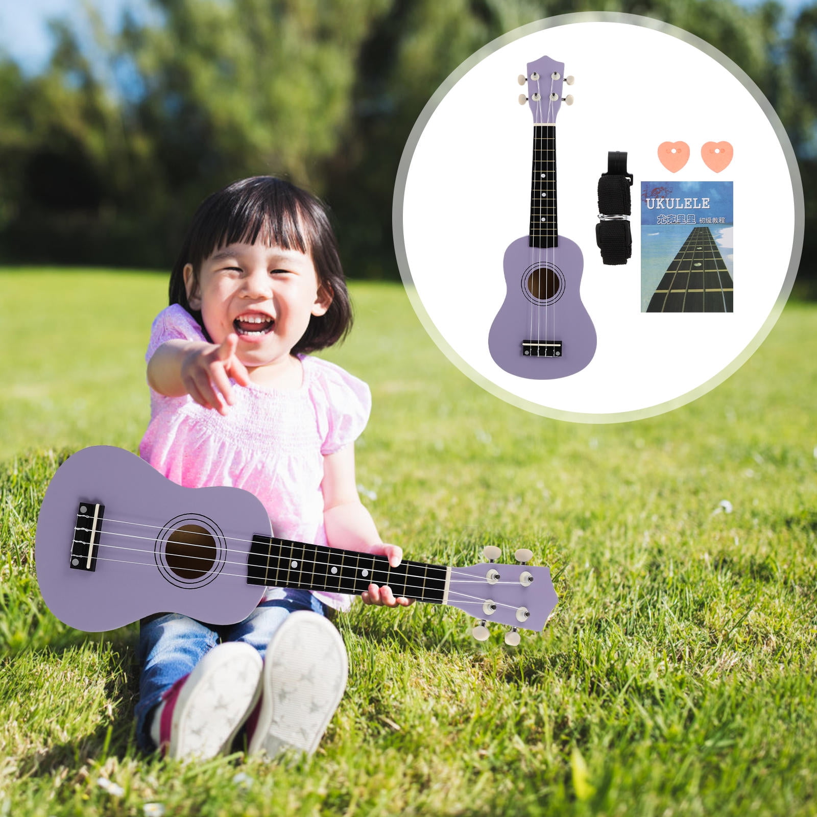 DINHEAROM Purple Ukulele Portable Musical Education For Children ...
