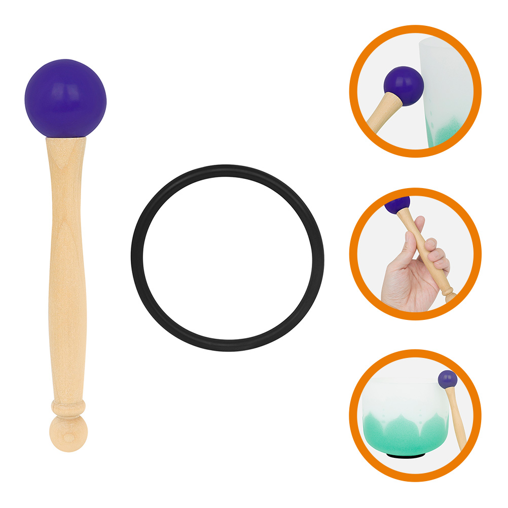 MLINS Purple Singing Bowl Mallet with Rubber Ring for Crystal Bowls ...