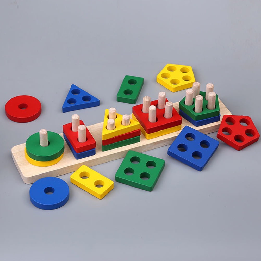 MLINS Puzzle Cognitive Column Shape Matching Toy Home Education Toddler ...