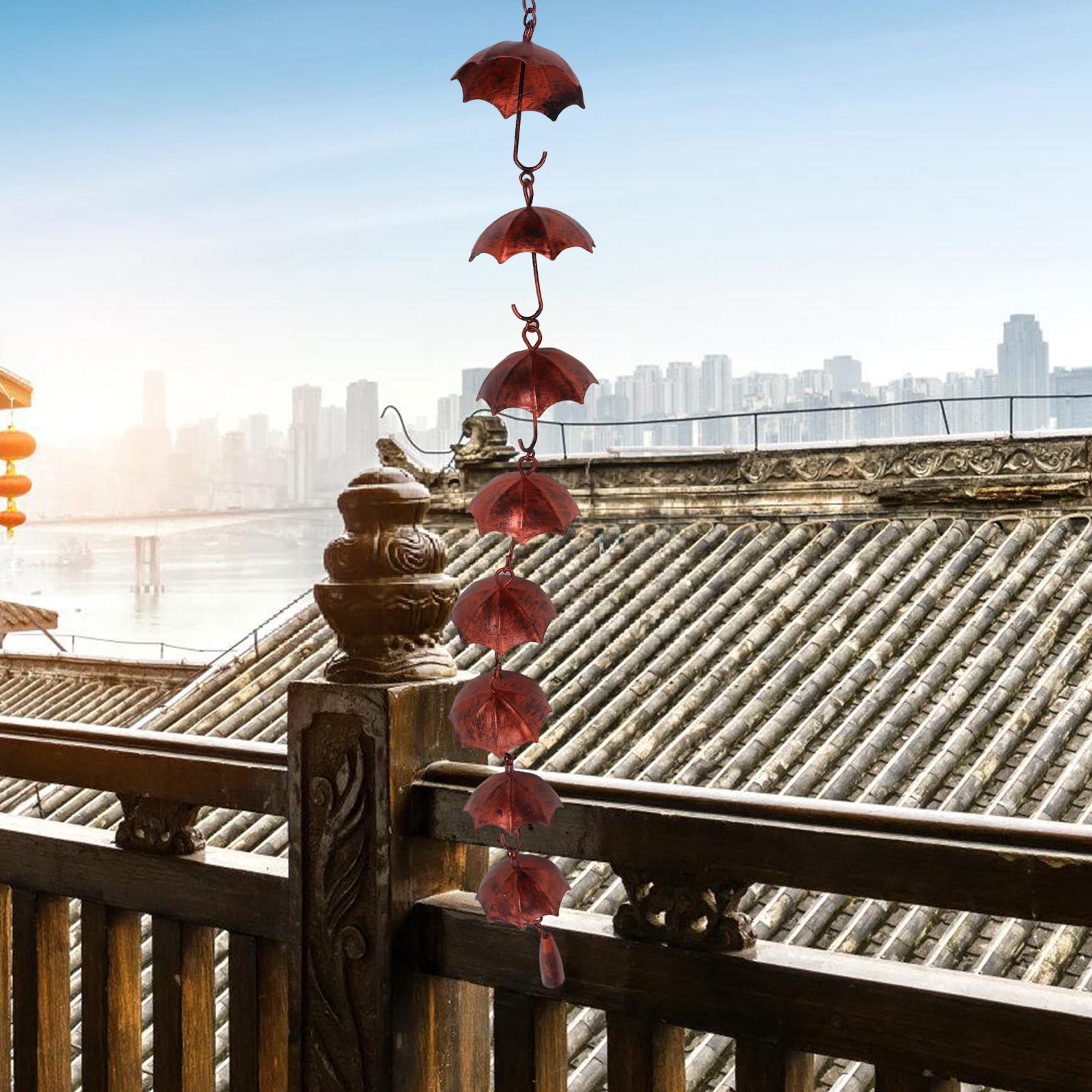 MLINS Rain Chain Replacement Iron Decorative Wind Chime Garden Rain ...