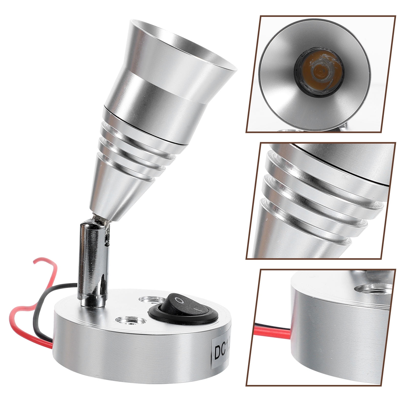 MLINS Reading Light Strip Switch LED Bulb Adjustable Motorhome Silver ...