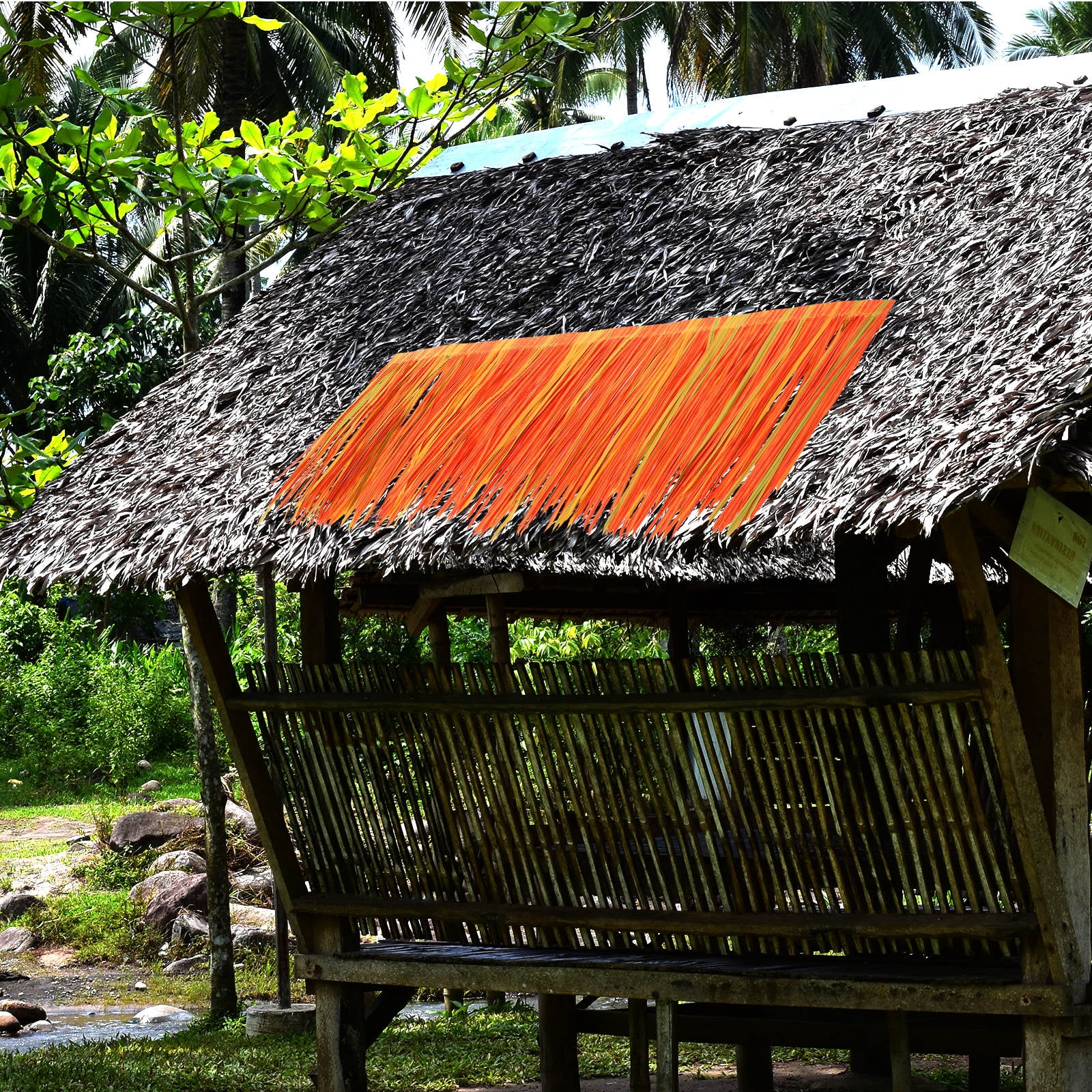 MLINS Realistic Artificial Thatch Grass Roof for Tiki Hut Decor PE ...