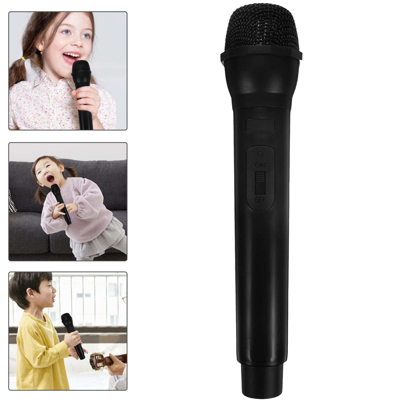 MLINS Realistic Black Fake Microphone Prop for Kids Party Performance ...
