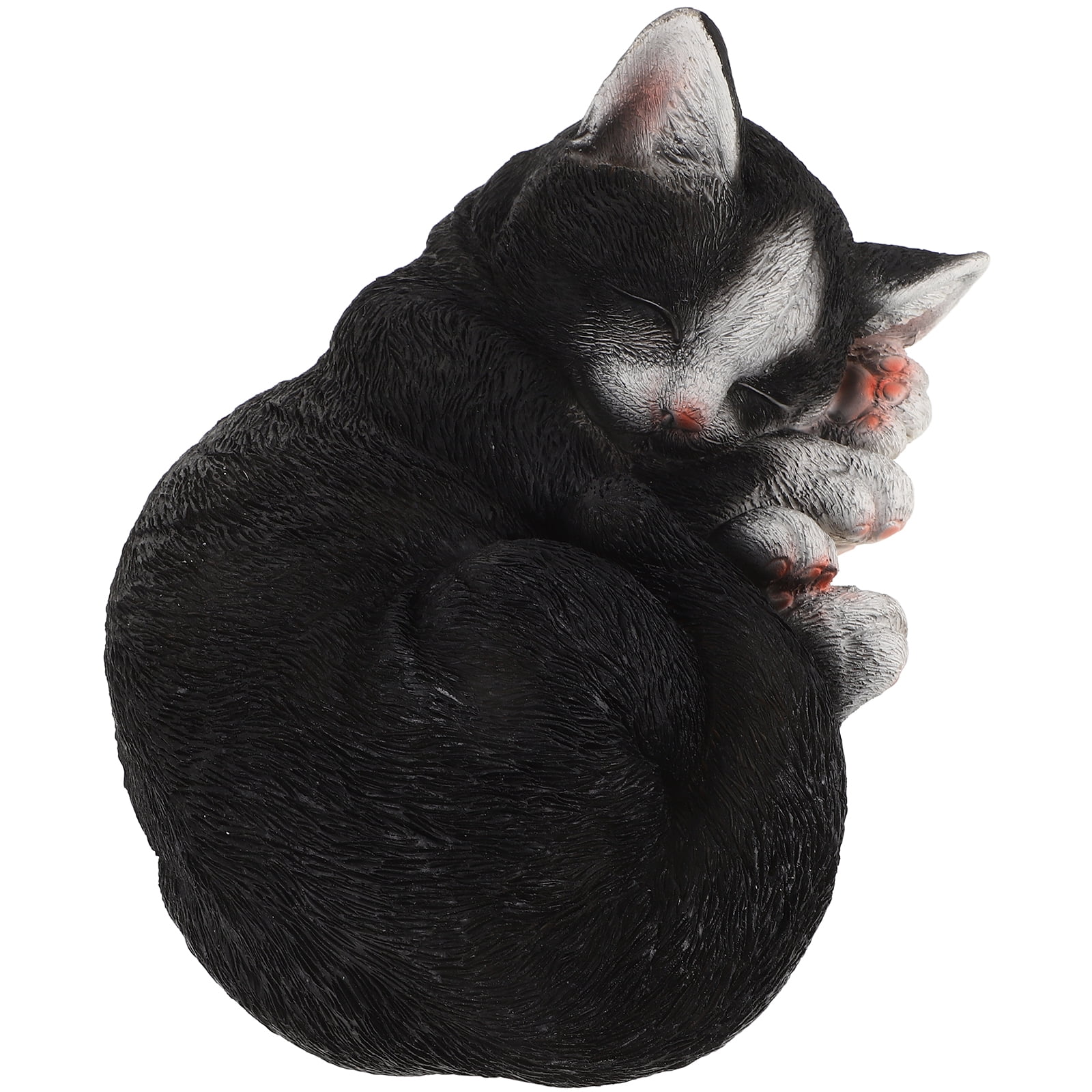 MLINS Realistic Cat Statue Garden Decor Toy Pool Black - Walmart.com