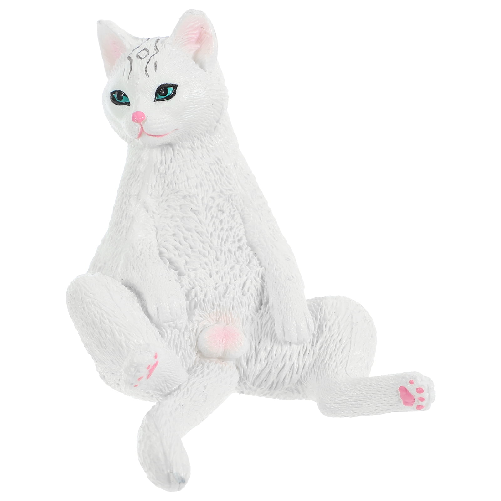 FONWILYO Realistic Cat Figure White Plastic Simulated Cat Model for ...