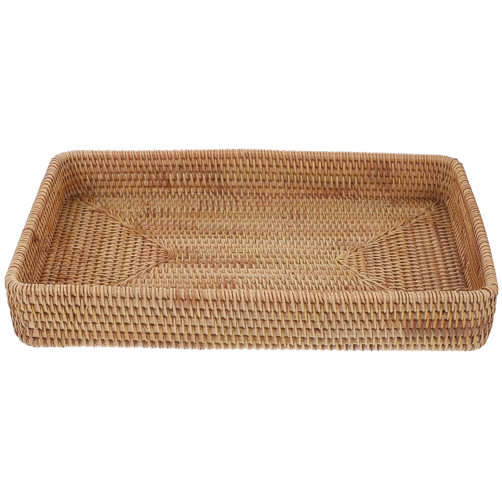 MLINS Rectangle Rattan Storage Tray Woven Water Hyacinth Serving Wicker ...