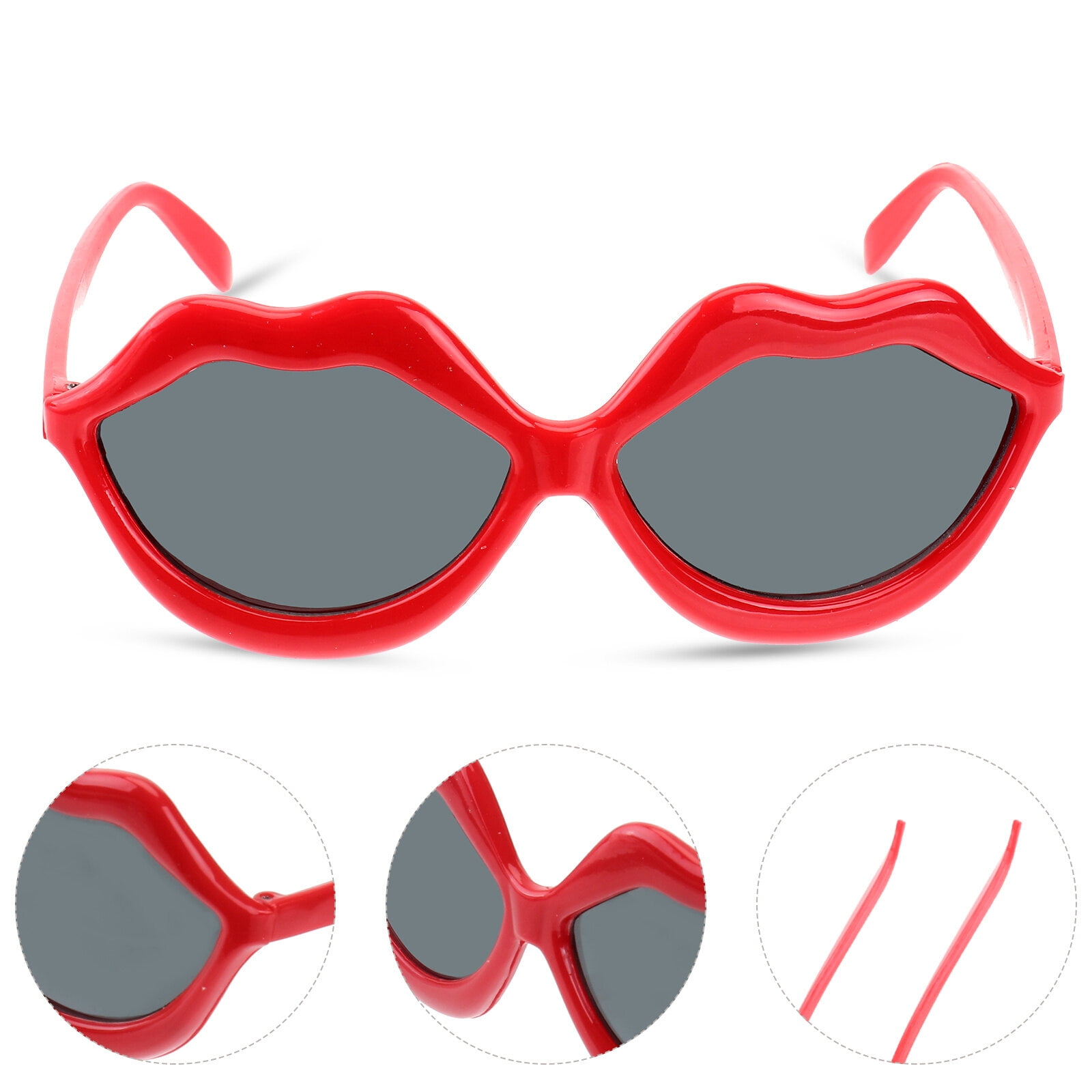 MLINS Red Lip Shaped Eyeglasses for Fun Parties Made of Synthetic ...