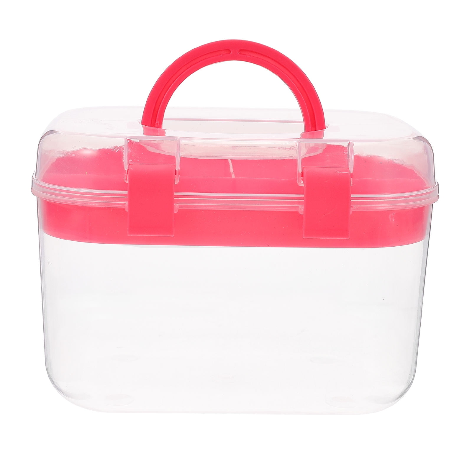 MLINS Red Plastic Storage Box with Handle for Home Use Double Layer ...