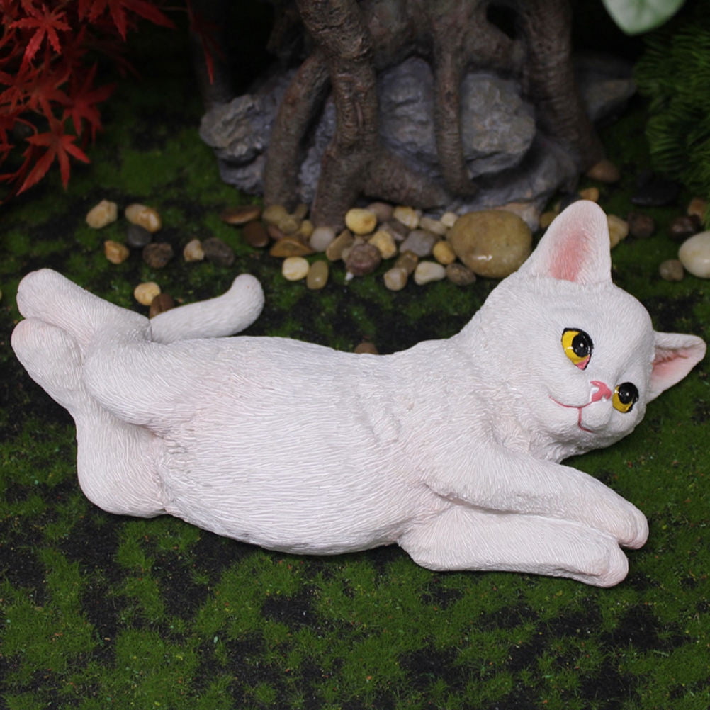 MLINS Resin Cat Adorn Statue Realistic Decoration Kitten Small Miss ...