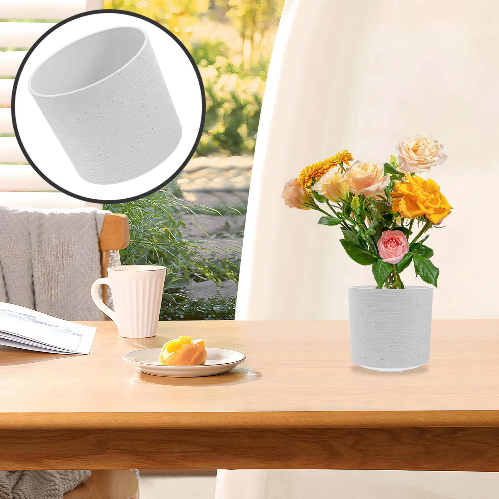 MLINS Resin Garden Pots Planter Decorative Plant Containers Vegetable ...