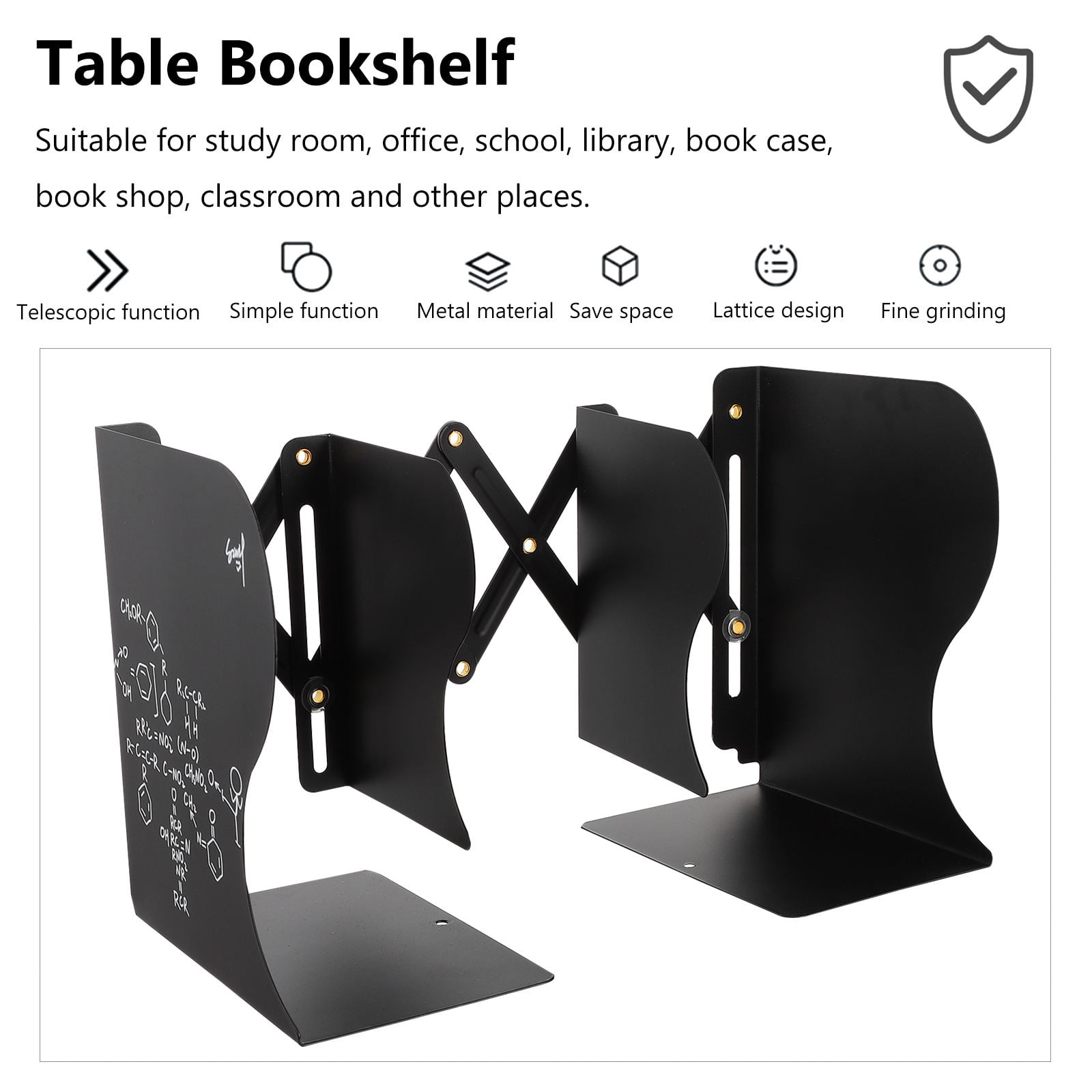 MLINS Retractable Book Clip Shelf Holders Bookshelves Baby Student ...