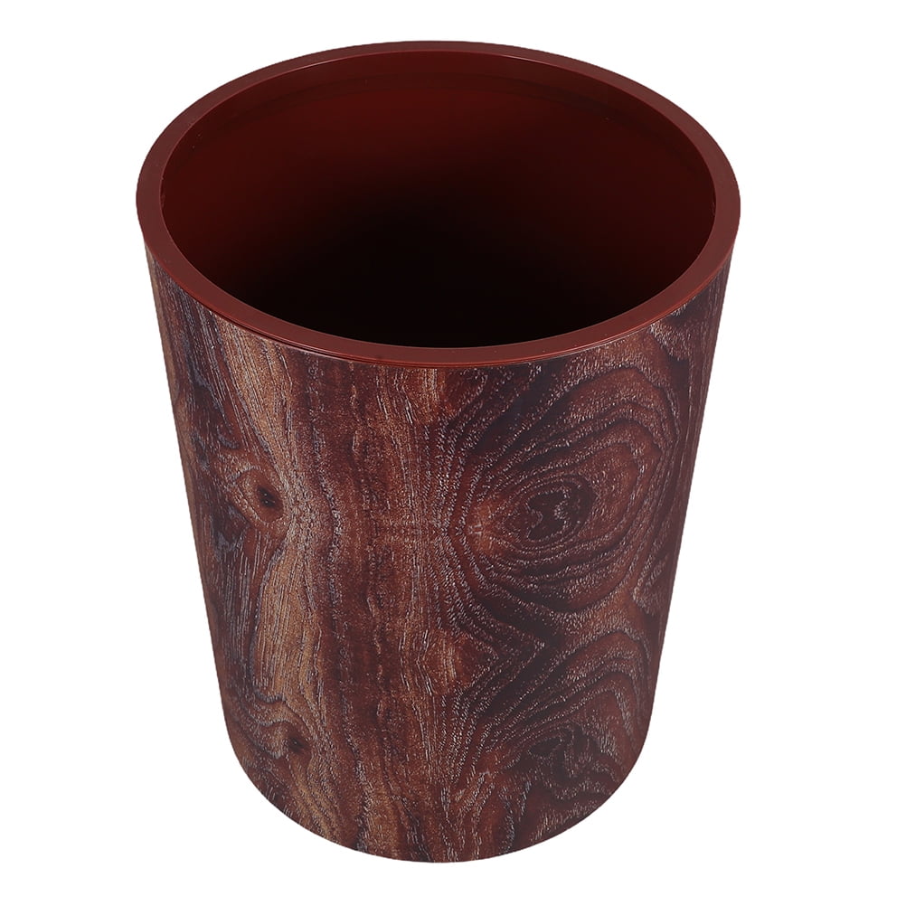 MLINS Retro Wood Grain Trash Can Vintage Garbage Can Wooden Trash Bin ...