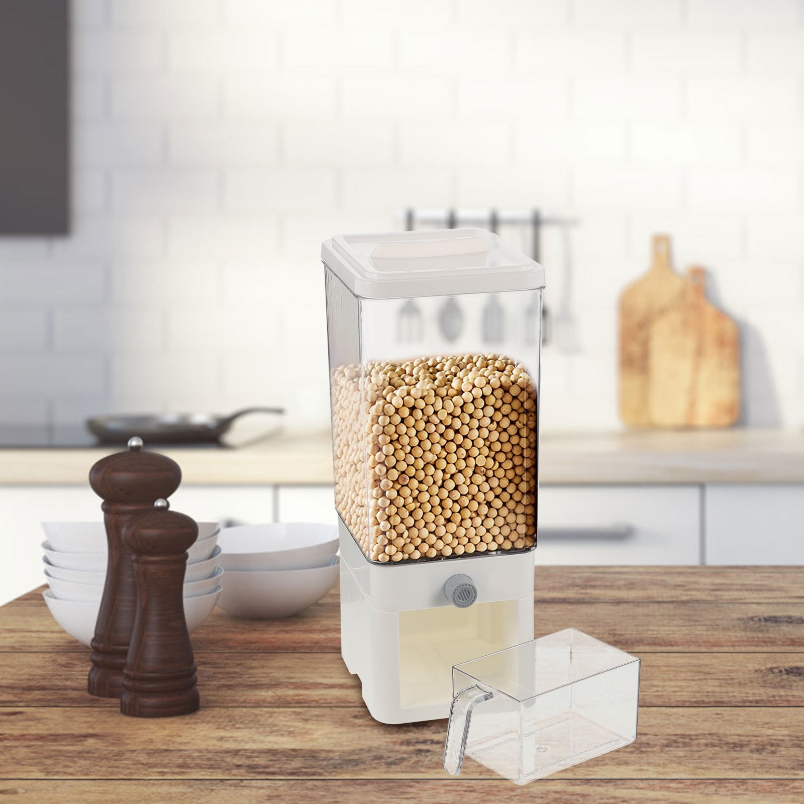 MLINS Rice Dispenser 3.75L Cereal Dispenser Countertop Lentil Storage ...