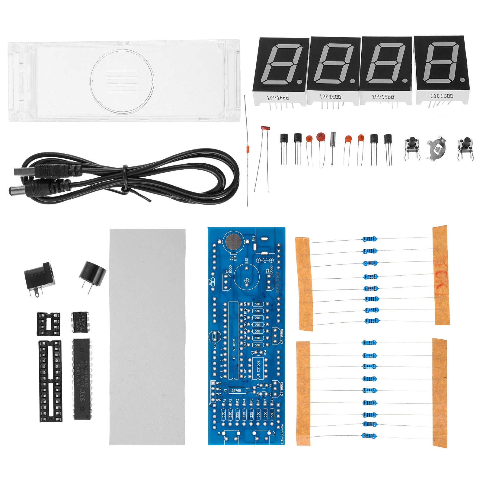 MLINS SCM LED Digital Clock DIY Kit for Easy Time Keeping in Blue ...