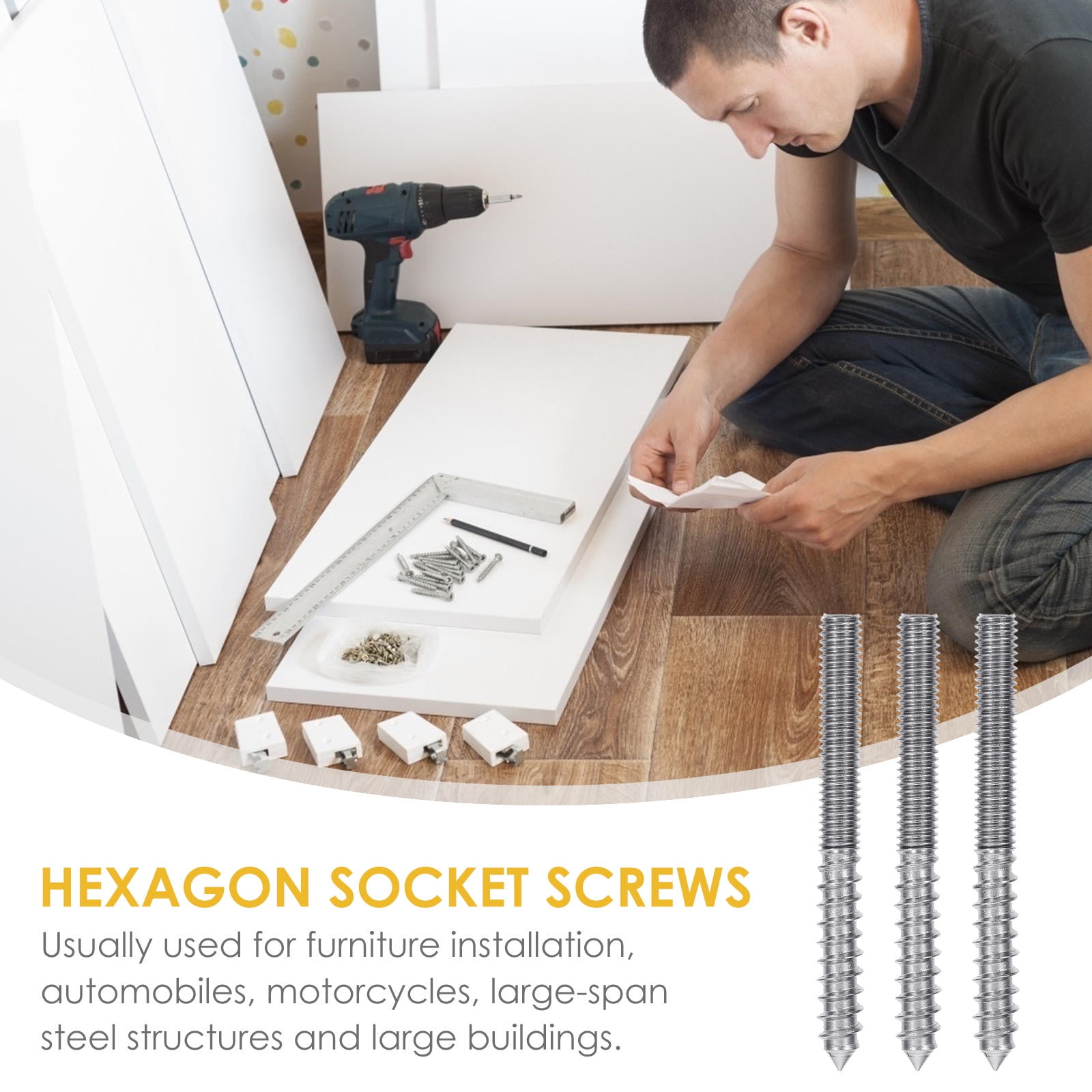 MLINS Screw for Furniture Bolt 头牙内 角螺丝 Large Building Screws - Walmart.com