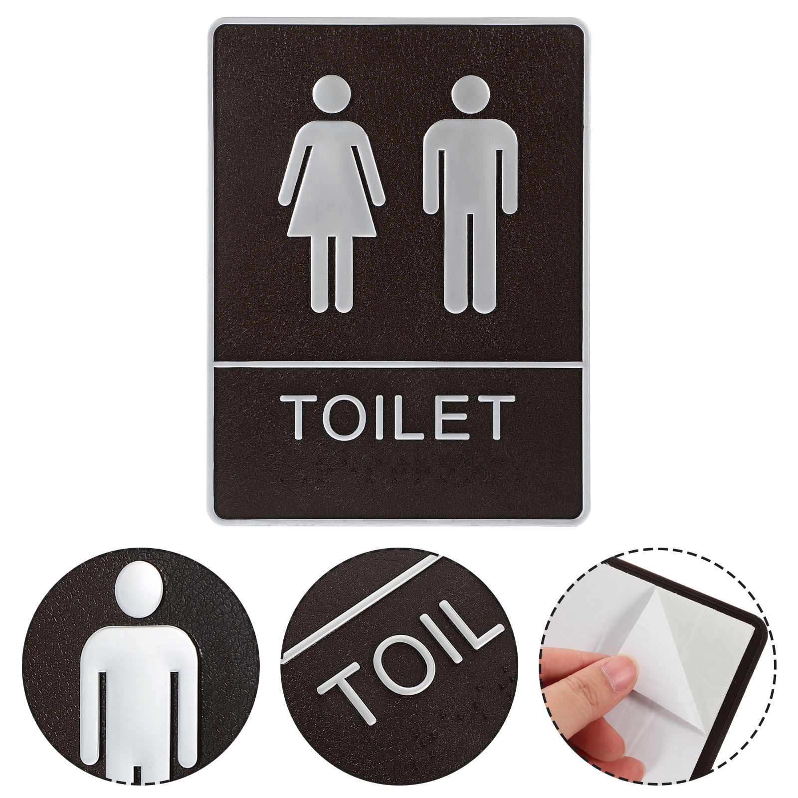 MLINS Self-adhesive Bathroom Sign Restroom Door Sign Men Women Restroom ...