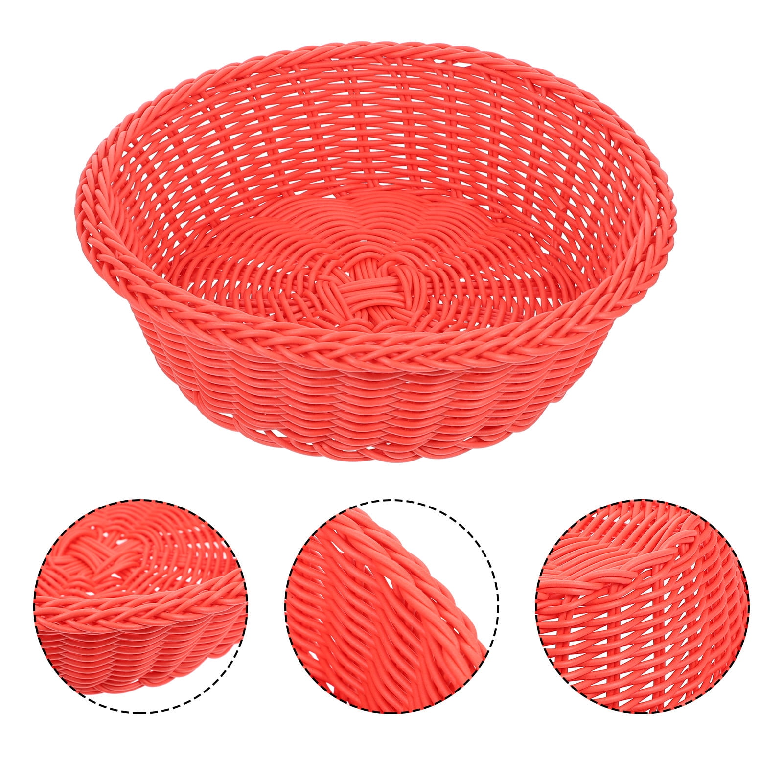 HEALEEP Storage Basket Red Plastic Home Supply Family Gathering 1Set 8 ...