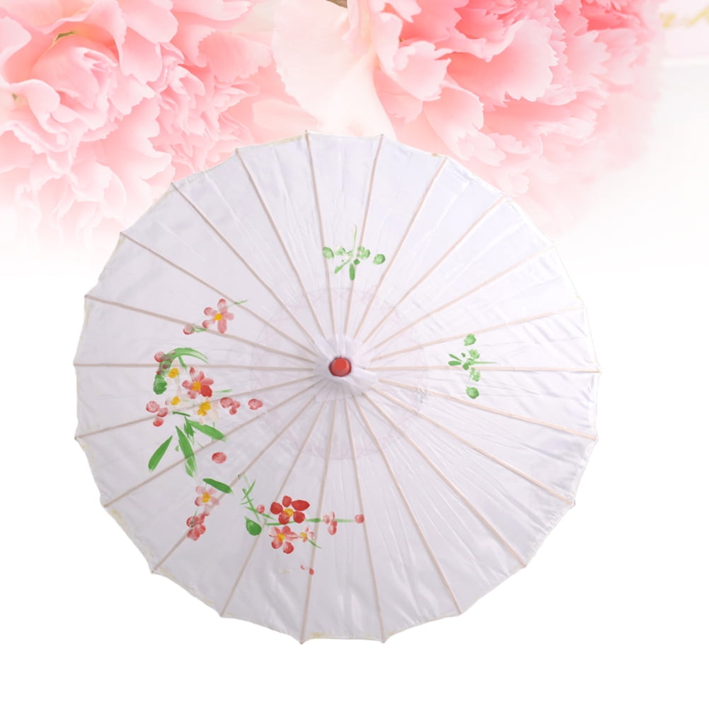 MLINS Silk Wooden Parasol Umbrella Chinese Japanese Style Craft ...