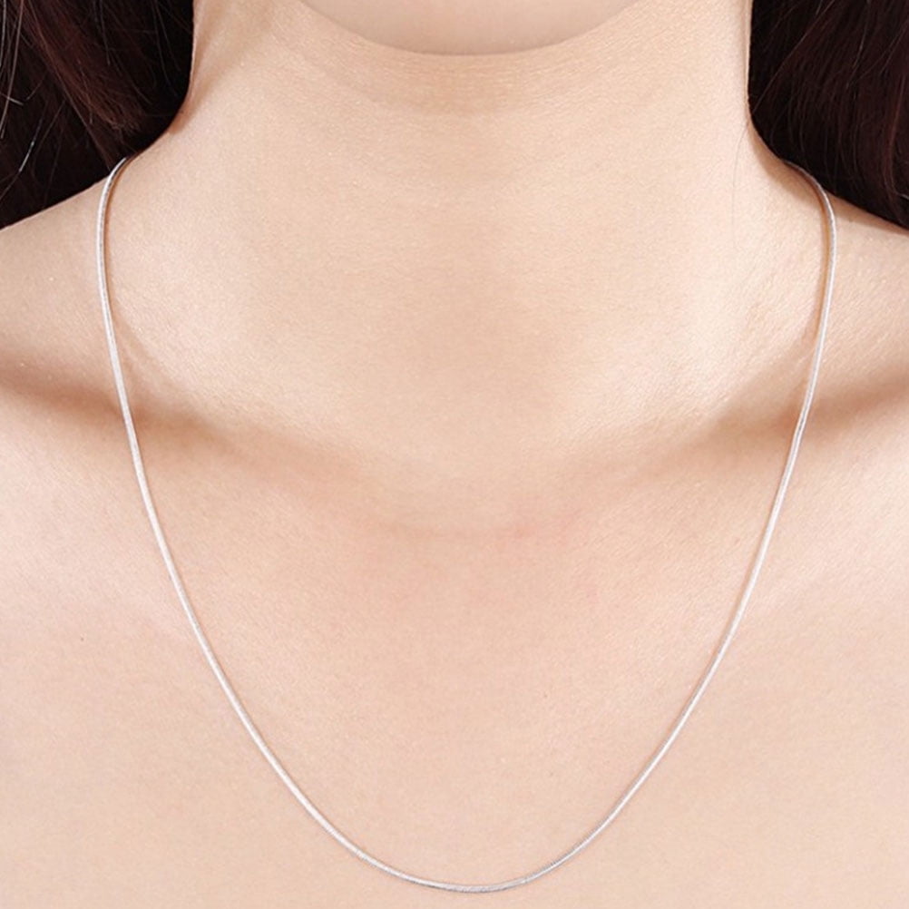 MLINS Silver Plated Copper Snake Chain Necklace for Women and Men ...