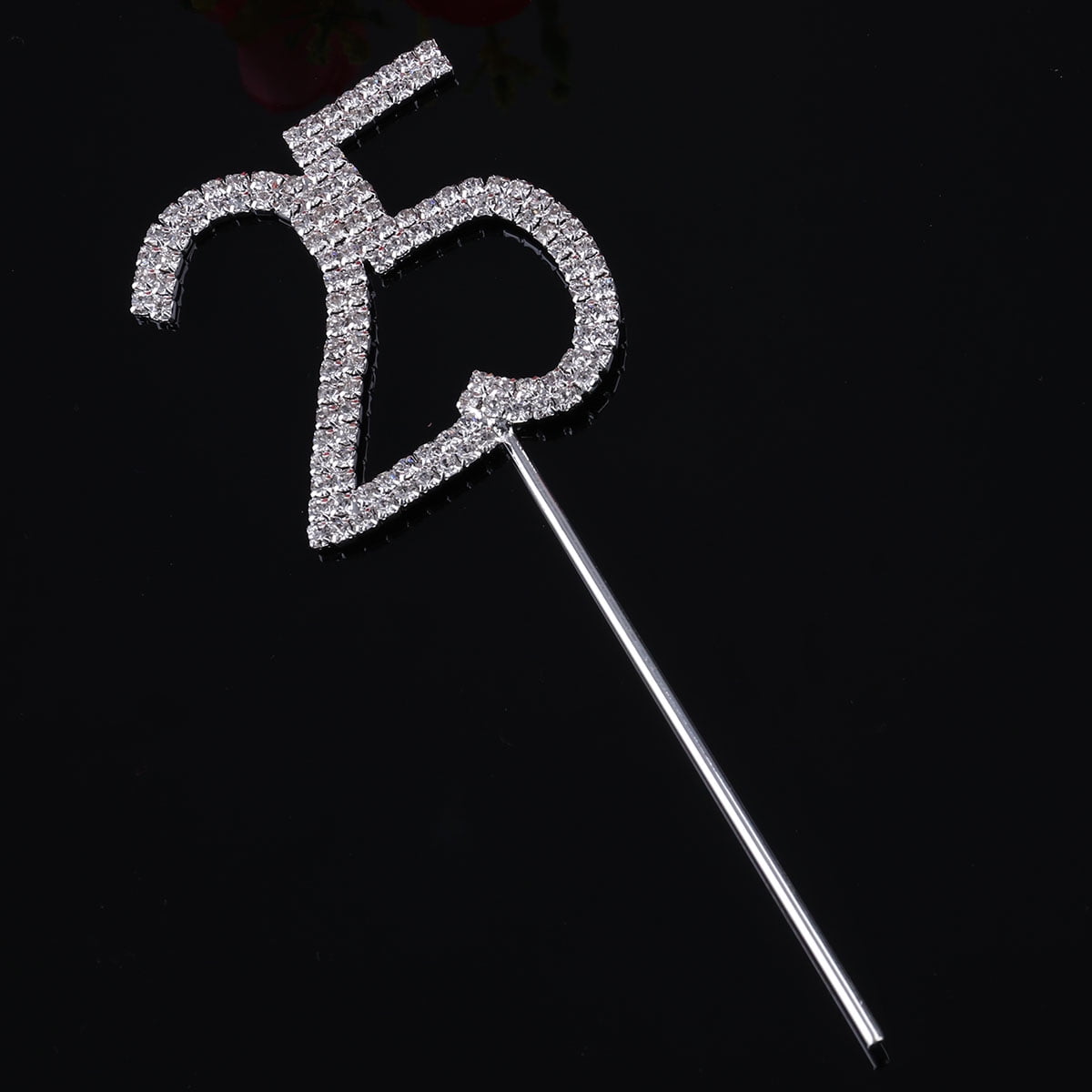 MLINS Silver Rhinestone Cake Topper for Anniversary Birthday Parties ...