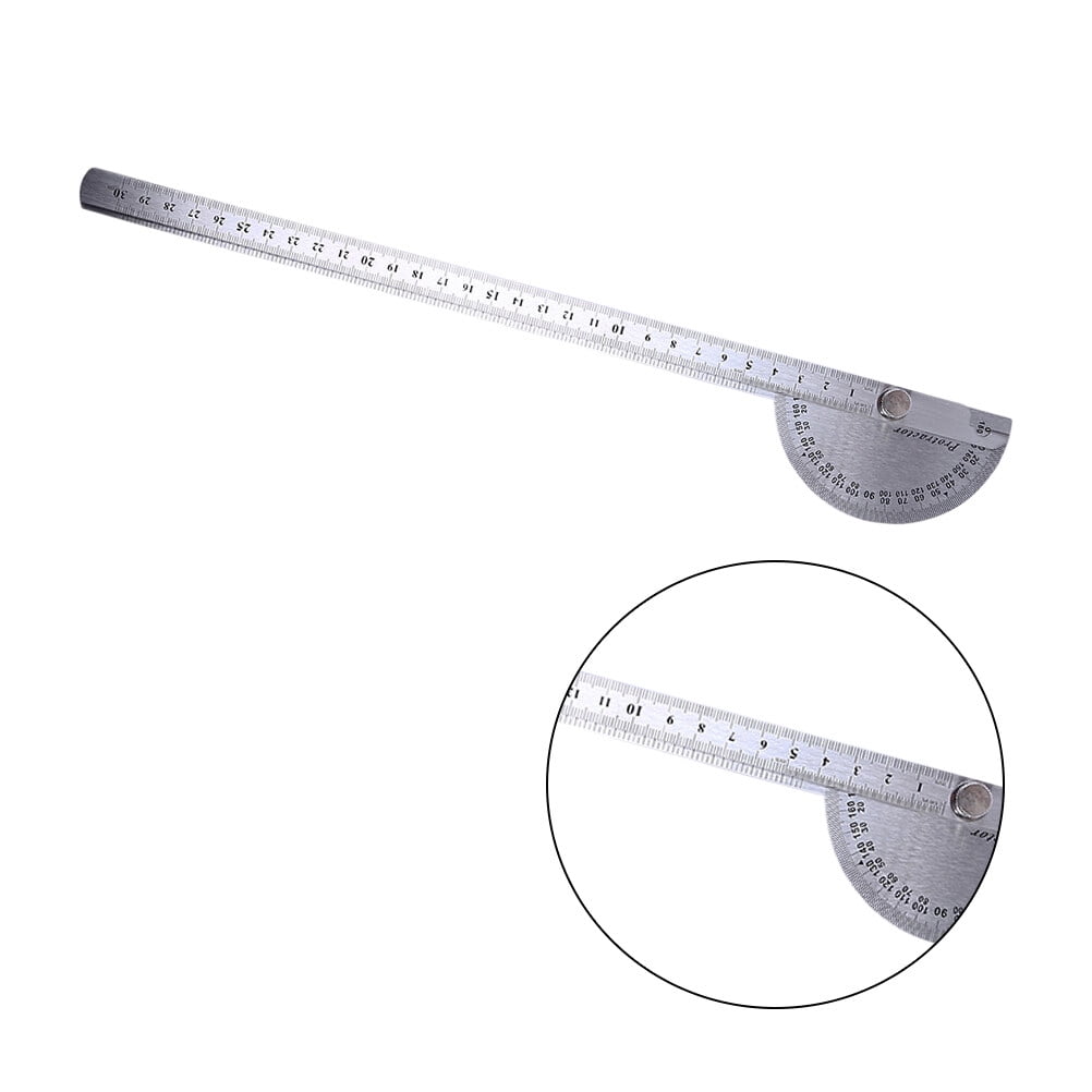 MLINS Simple Protractor Stainless Steel 0-180 Degree Angle Ruler ...