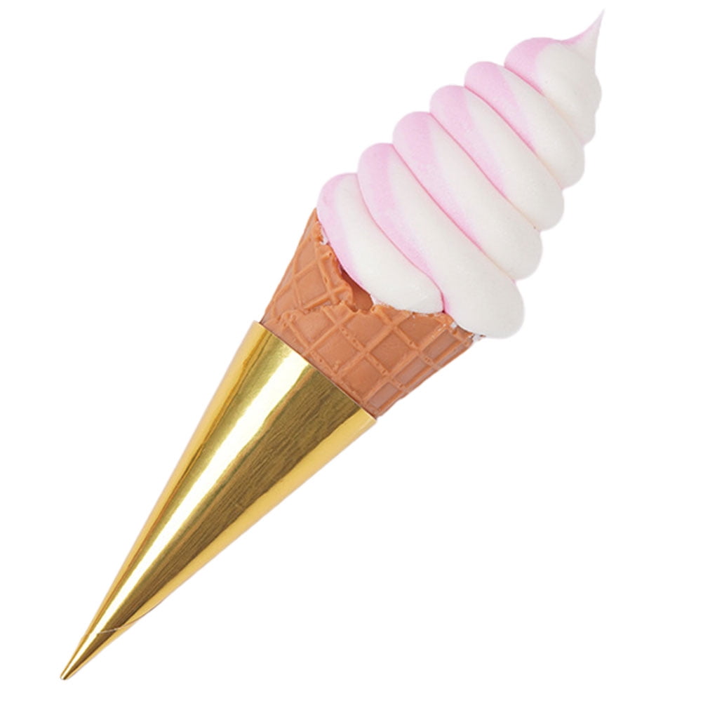 MLINS PVC Pink Fake Ice Cream Cone Prop for Decoration with Lovely ...