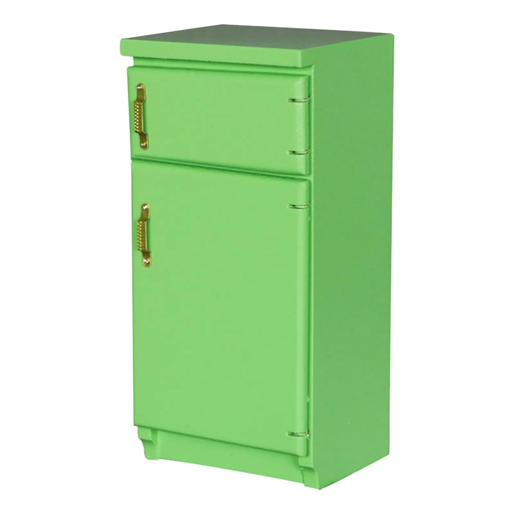 MLINS Simulation Refrigerator Mini Refrigerator Toy Mini House Wooden ...