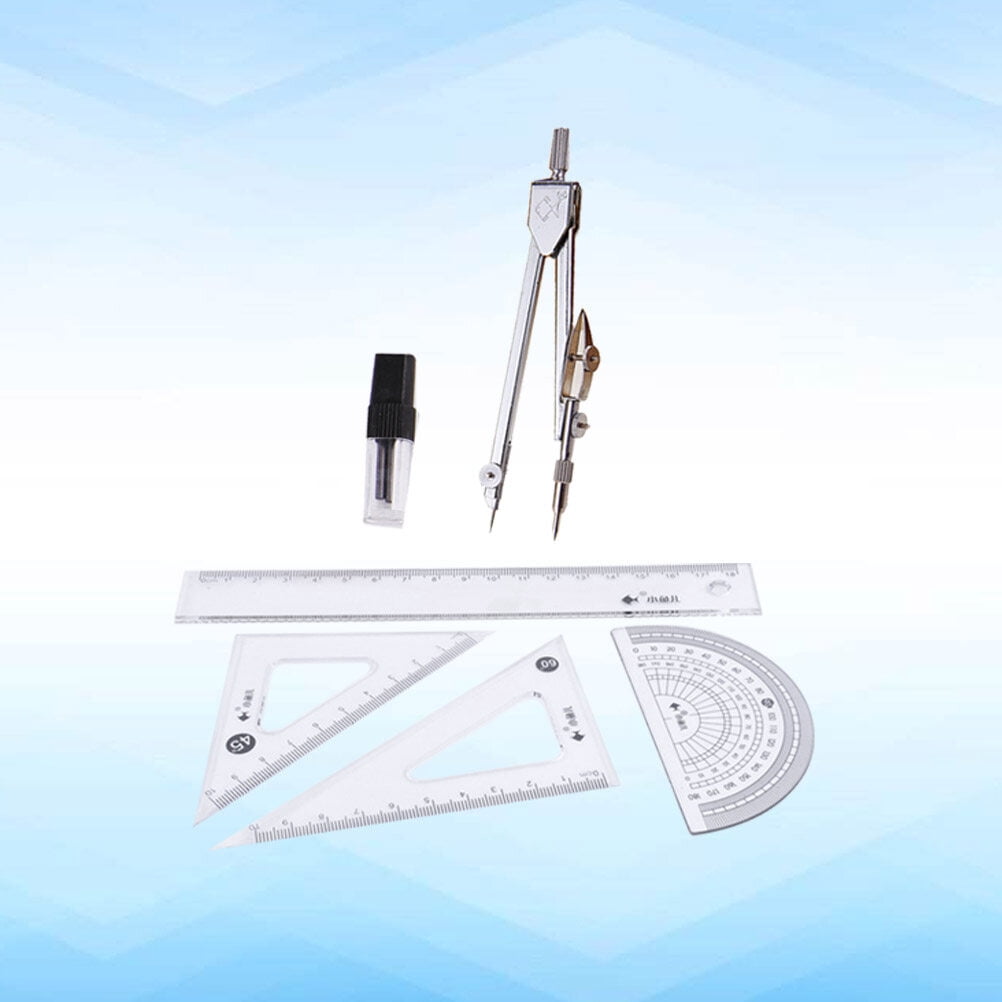 MLINS Six-Piece Stationery Set with Compass Ruler in Assorted Colors ...